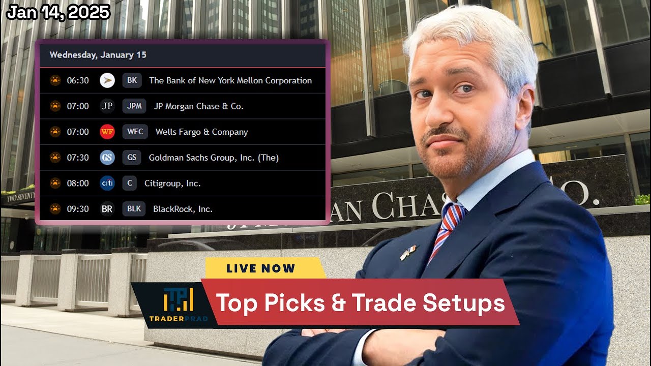 🔴LIVE: Busy Day Tomorrow! CPI & Banks Reporting ER | Top Plays for Jan ...