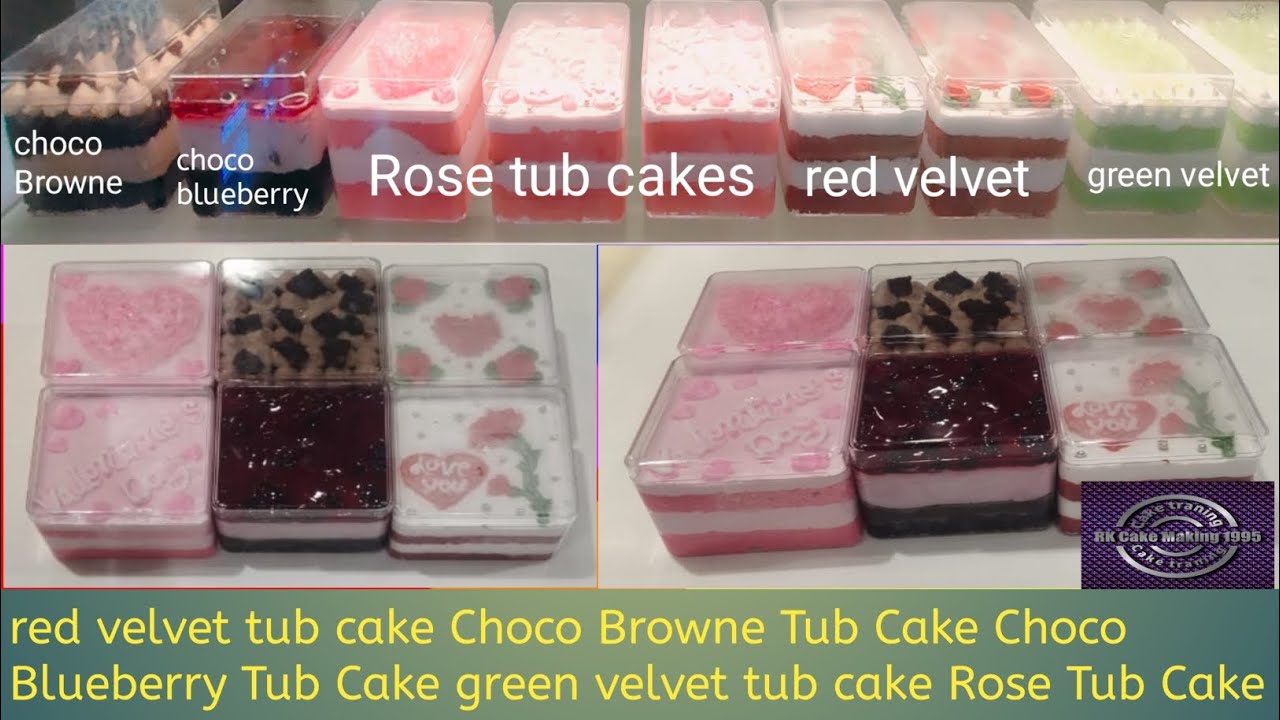 Browne Tub Cake | Rose Tub Cake | Choco Blueberry Tub Cake Design - YouTube