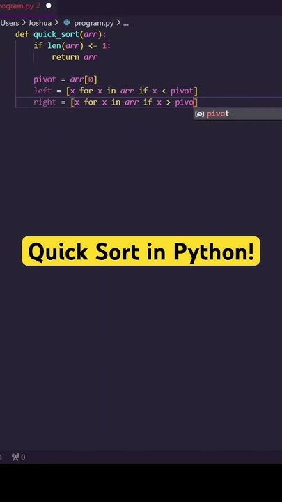 Quick Sort In Python Using Recursion Shorts Pythontricks Coding Python Youtube