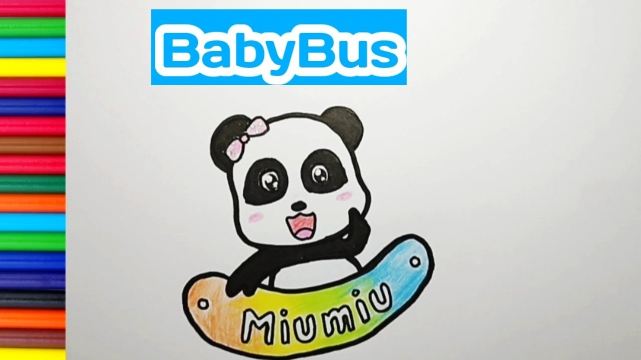 Menggambar Miu miu panda babybus - YouTube