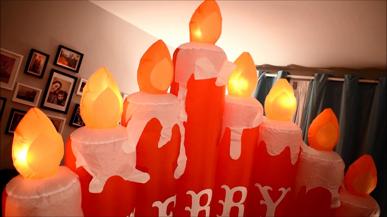 Airblown Christmas Candles Inflatable unboxing - YouTube