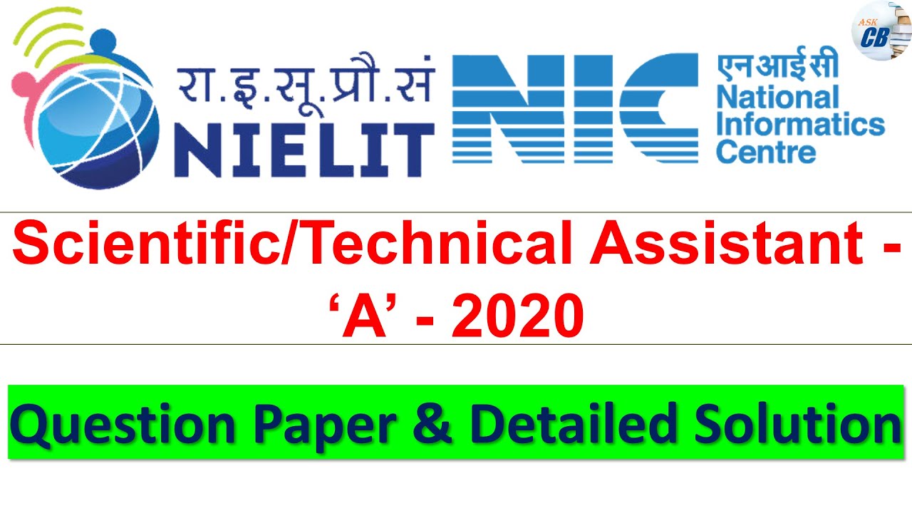 Scientific/Technical Assistant 'A' - Detailed SOLUTIONS - 2020 ...