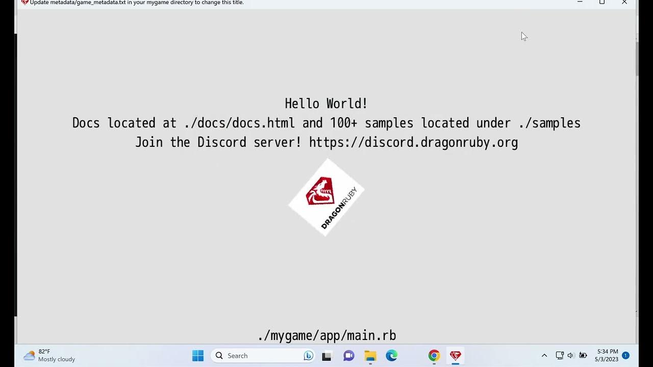 DragonRuby Game Toolkit - Extract and Run - YouTube