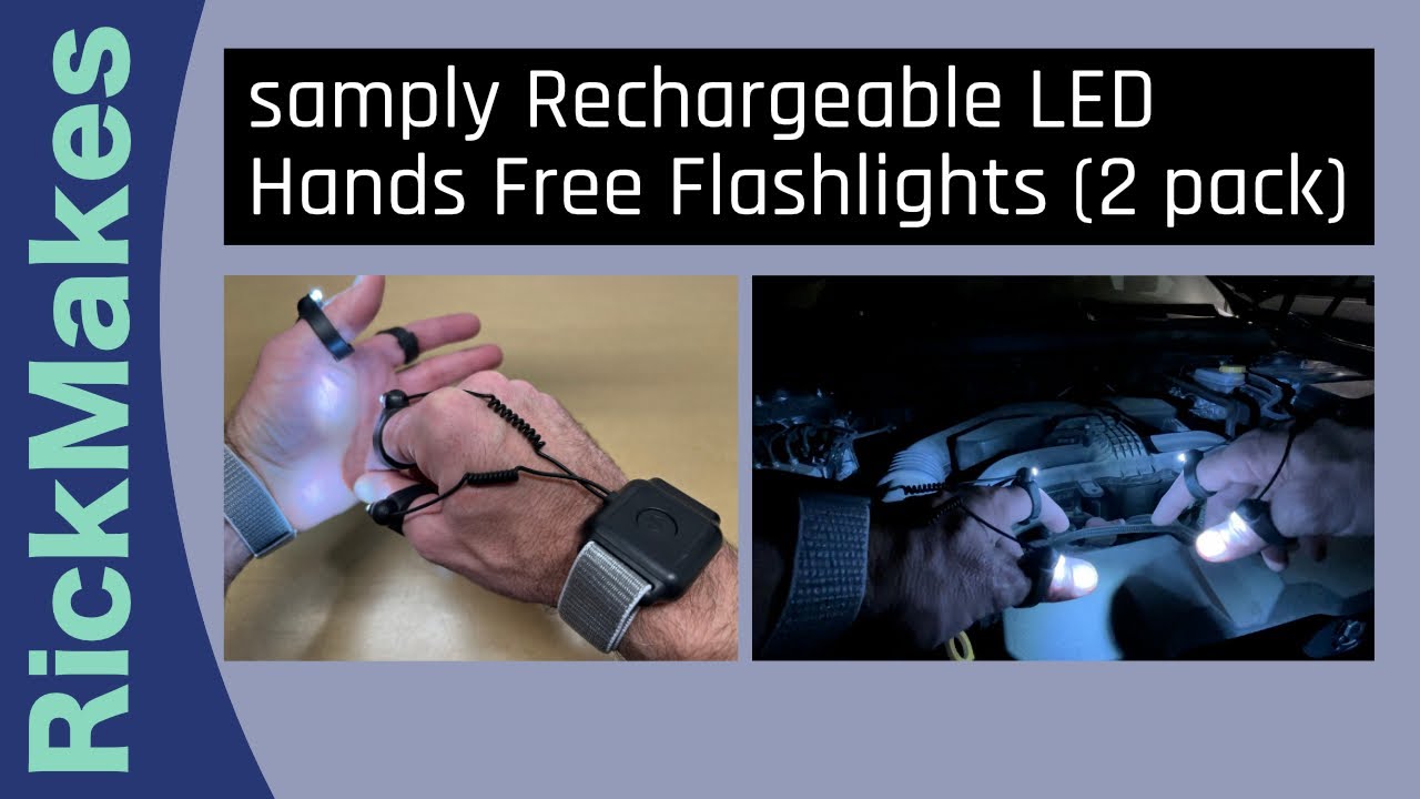 samply Rechargeable LED Hands Free Flashlights (2 pack) - YouTube
