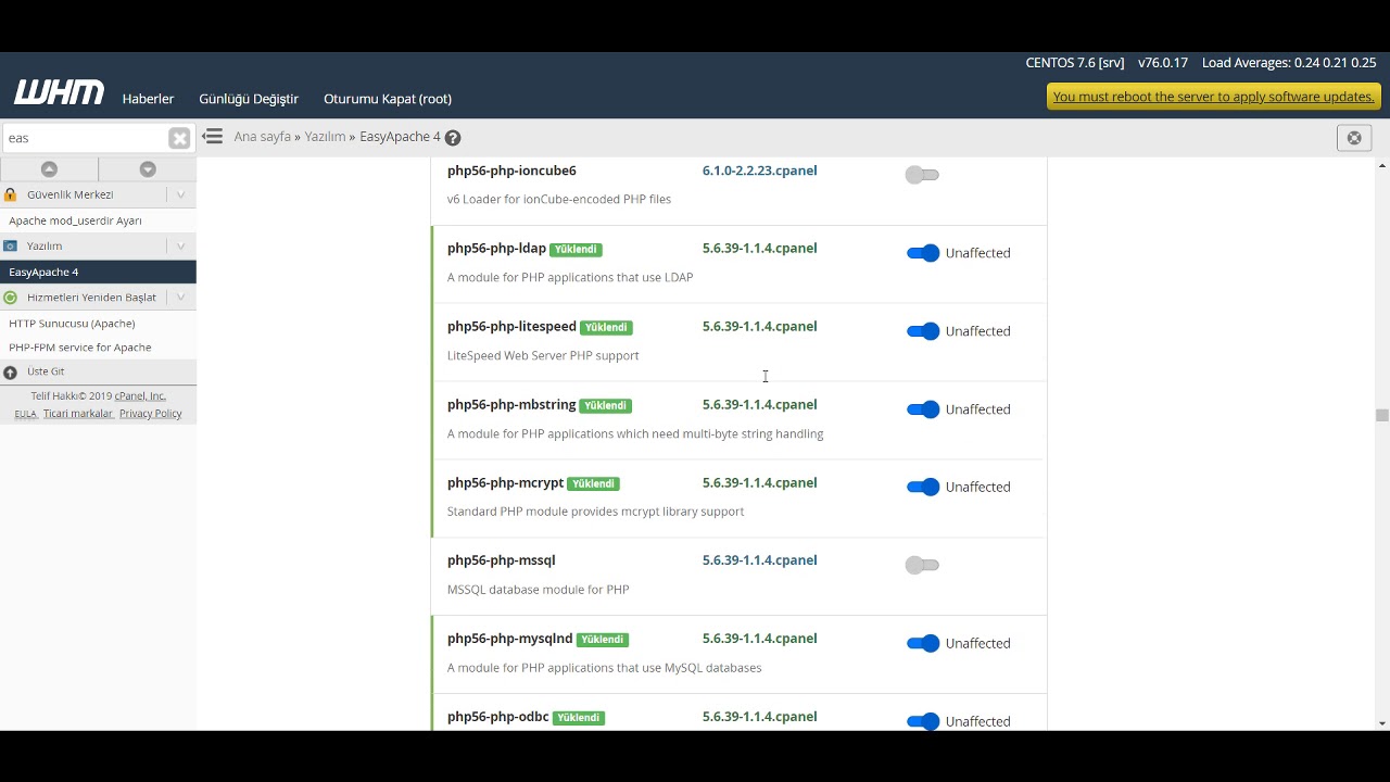 Cpanel Easy Apache4 En İyi Ayarları Youtube