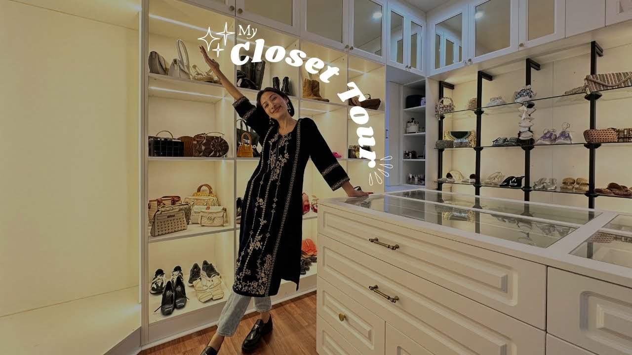 My walk-in closet tour + wardrobe must haves + my fave picks 🎀 - YouTube