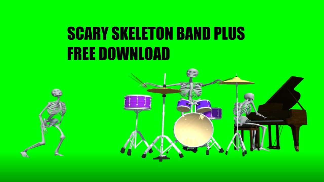 Ultimate Skeleton Green Screen Drummer Piano Dancer Pack Free Download ...