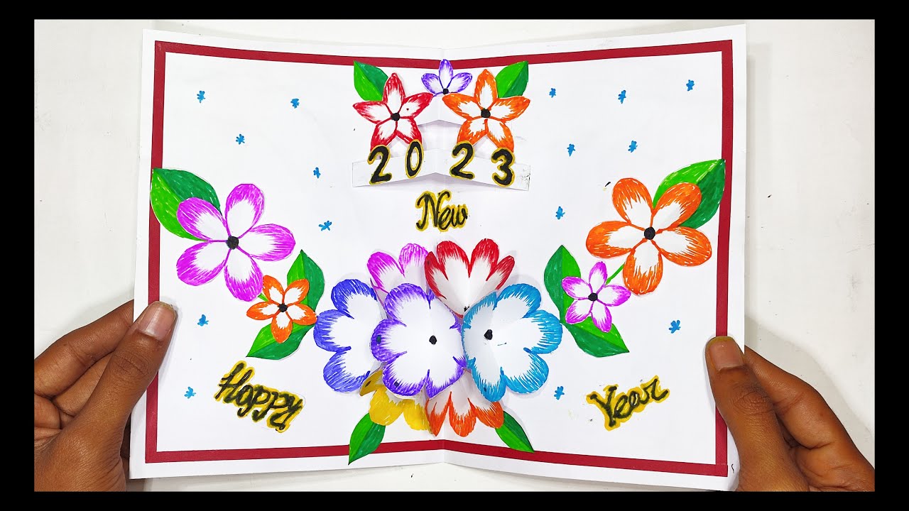 New year greetings cards || Paper craft greetings cards || How to make ...