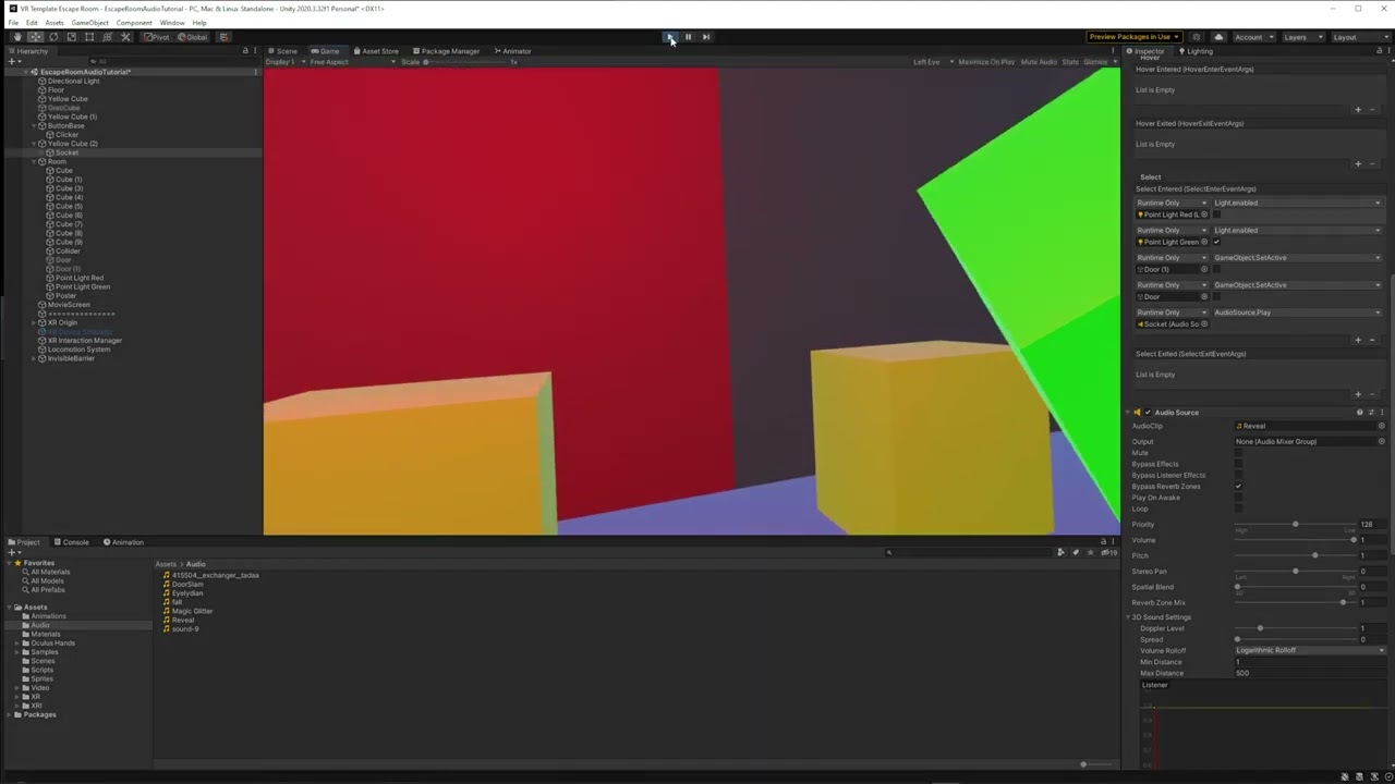 Unity Audio When Xr Socket Interactable Selected Youtube