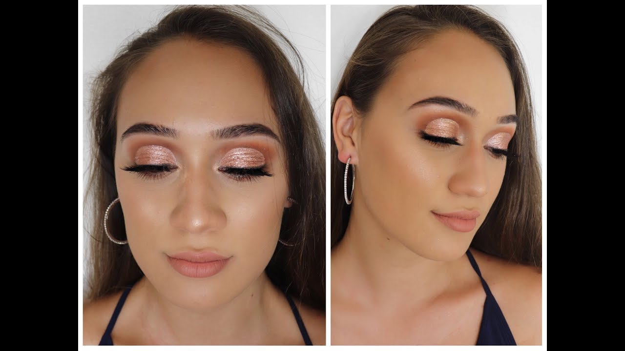 Full Glam Makeup Tutorial / Rose Gold Eyes - YouTube