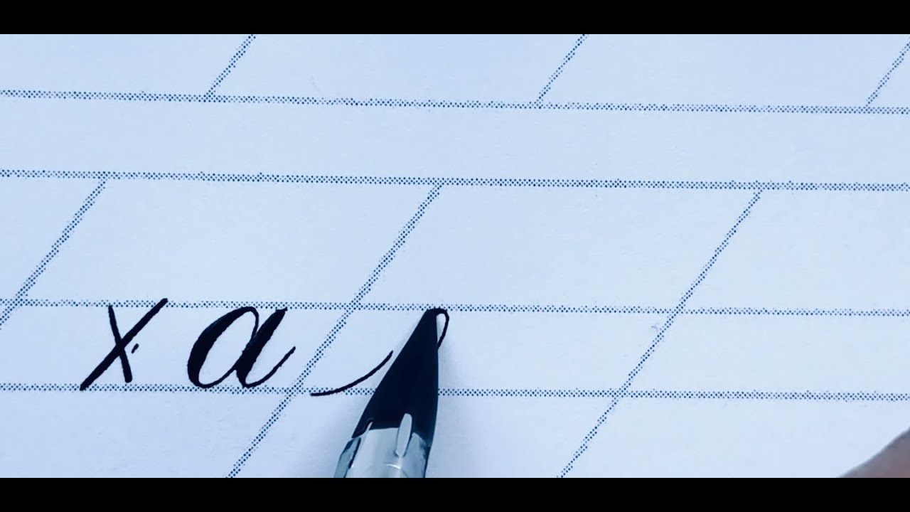 Copperplate Calligraphy lower case a - YouTube