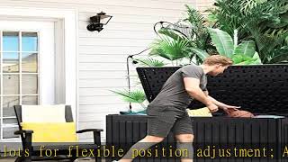 YITAHOME 260 Gallon Extra Large Deck Box, Double-Wall Resin Outdoor Storage Box with Flexible Divid