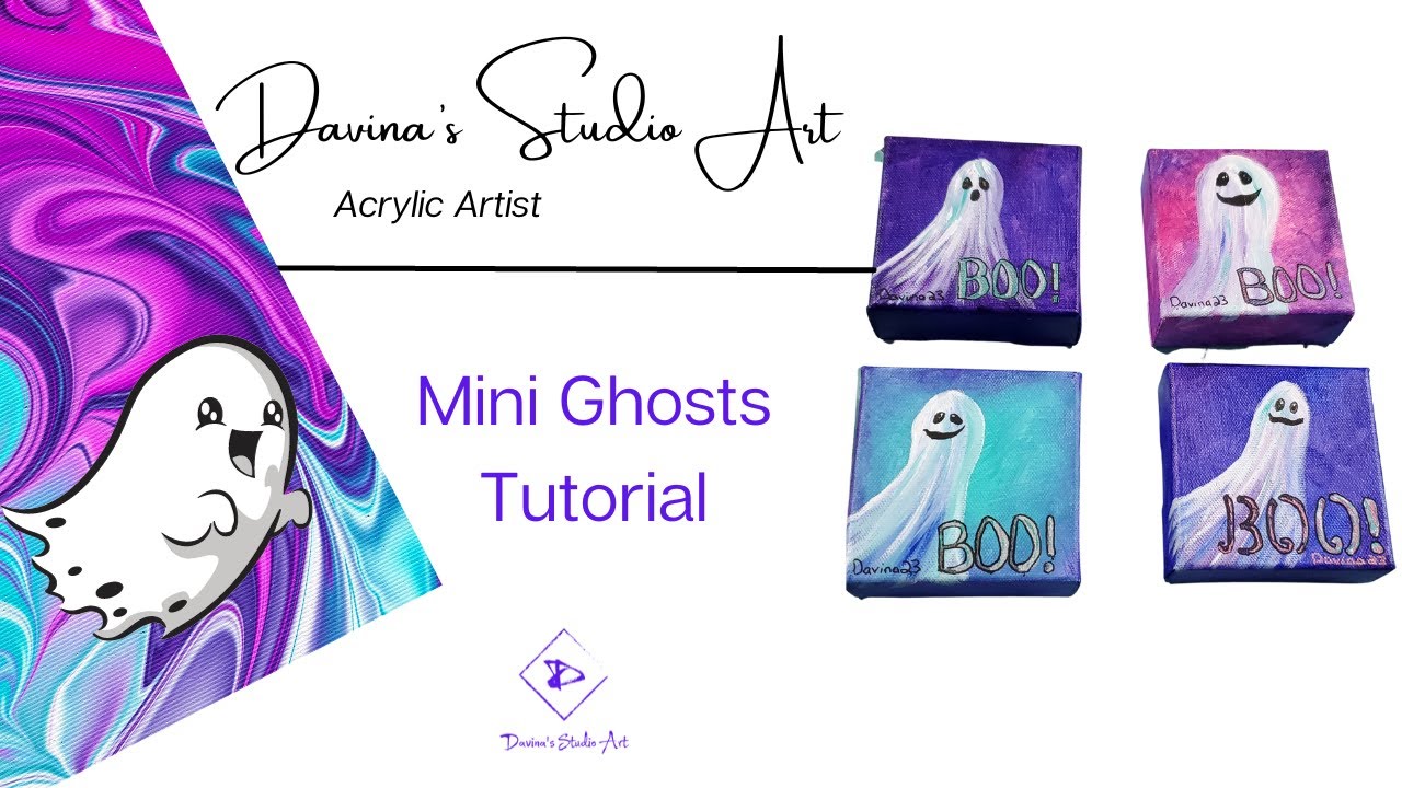 Easy Spooky Mini Ghosts Acrylic Painting Tutorial 👻🎨👻 - YouTube