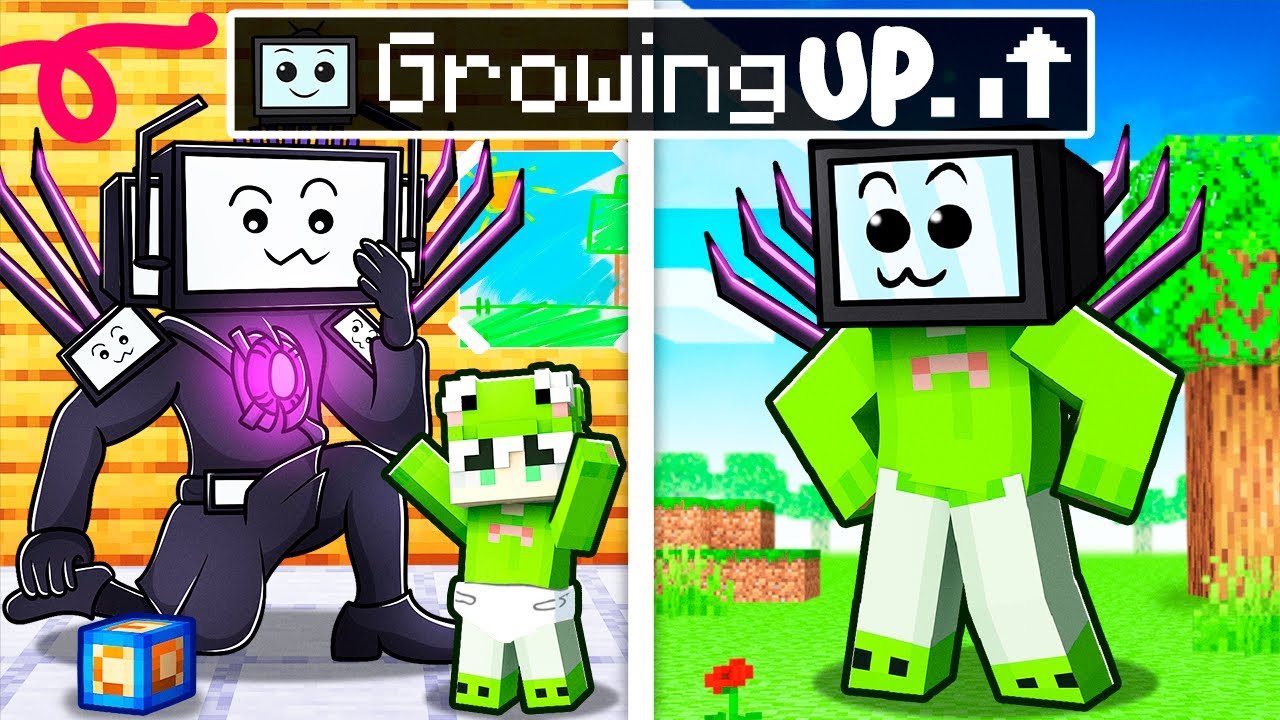 GROWING UP as a TITAN TV MAN In Minecraft! - YouTube
