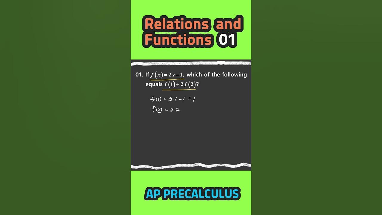 Master Relations And Functions In AP Precalculus 01! - YouTube
