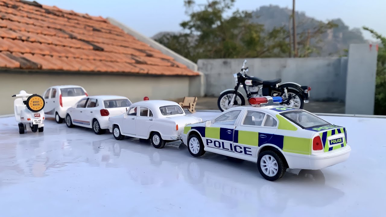 Unboxing of Scale Model Police Car | Ambassador Car | Volkswagen Polo ...
