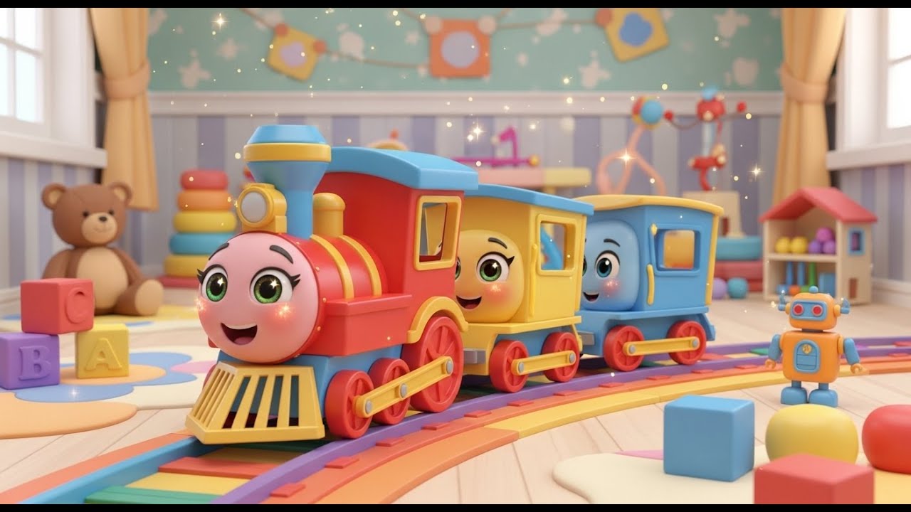 Bright Colors on Toy Trains | Kids Educational Song - YouTube