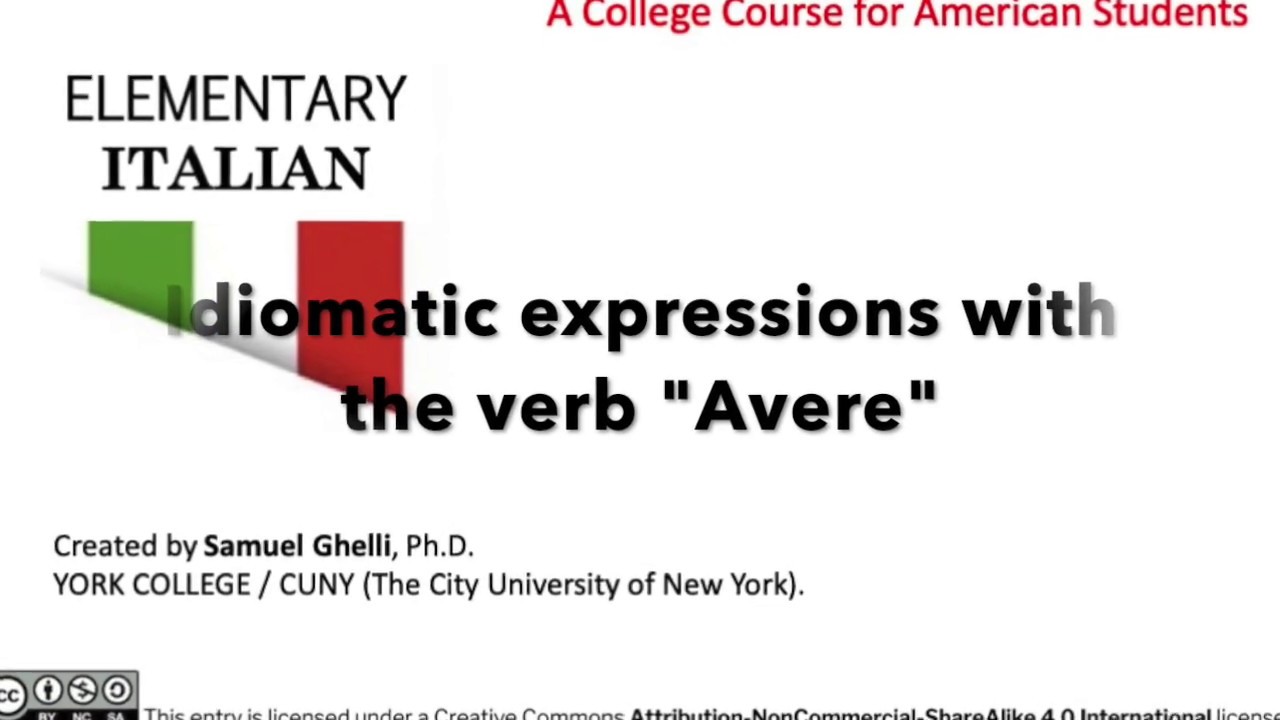 Idiomatic expressions with "Avere" - YouTube