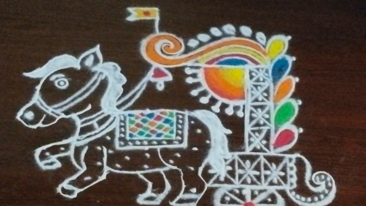 creative radham mugglu with dots/easy Radham rangoli design/sankaranti ...