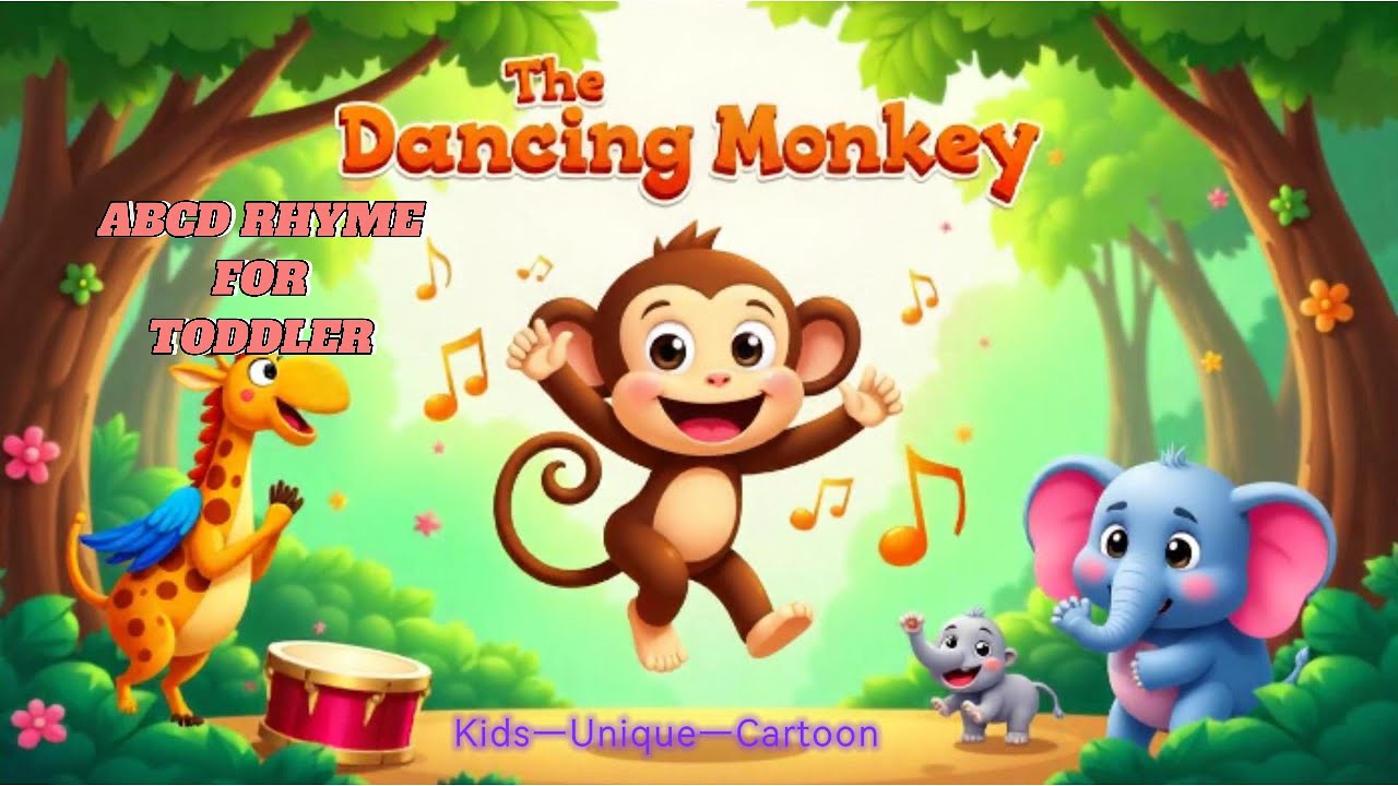The dancing monkey ABCD rhyme | Abcd song | Nursery rhymes - YouTube