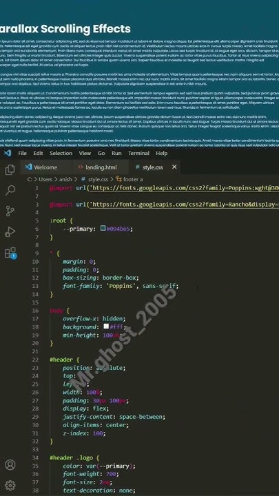 scrolling #animation using #html #css |@mr.ghost_2005 |#viral #trending #coding #skill # ...