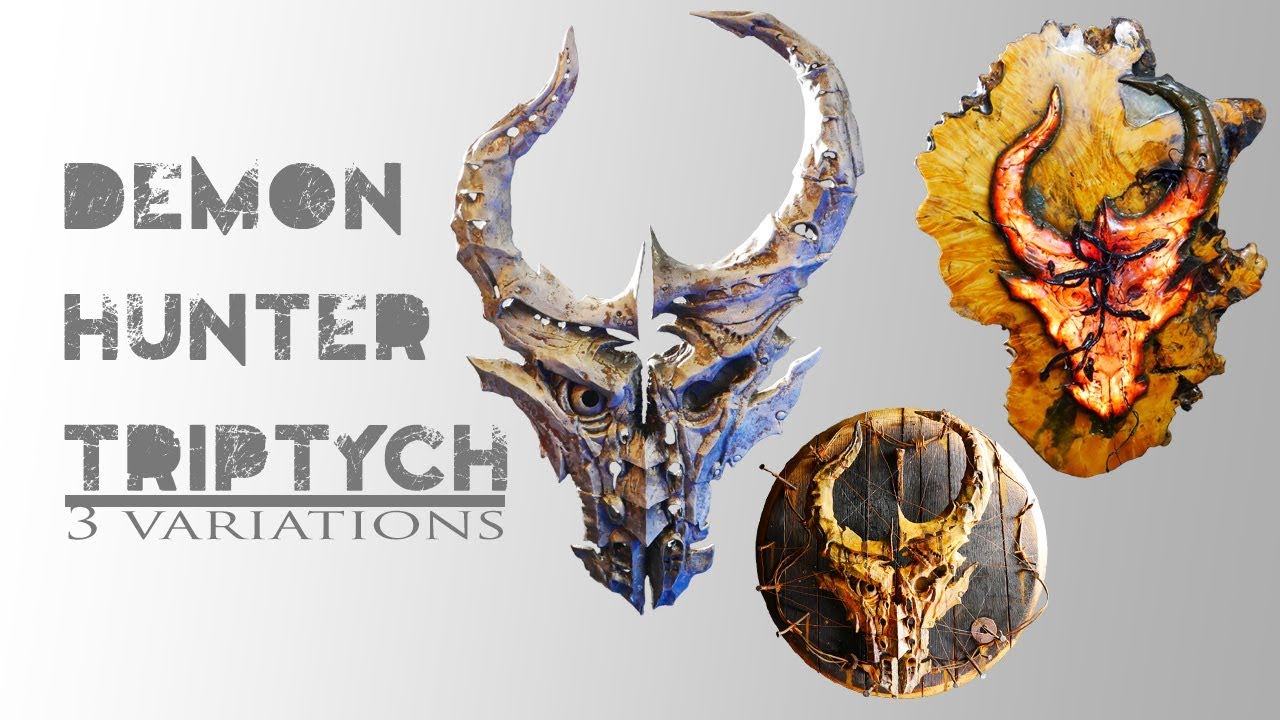 Demon Hunter Triptych Sculptures - YouTube