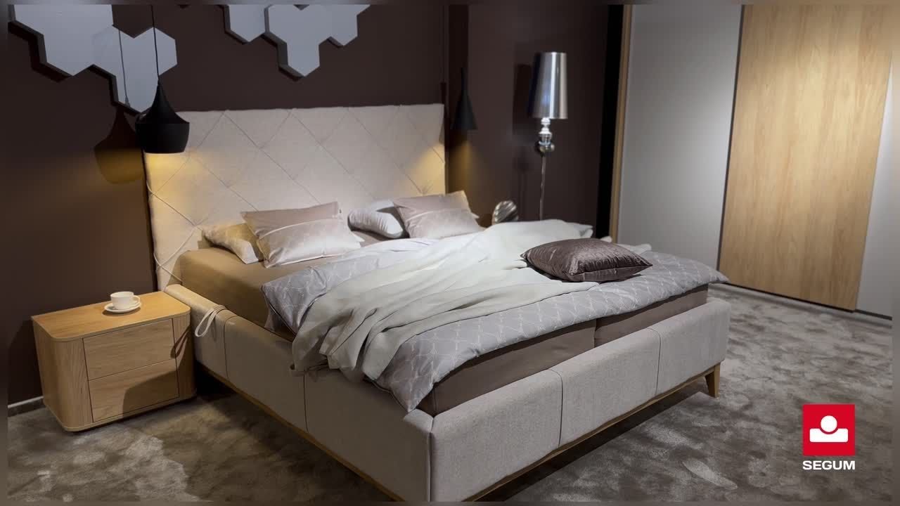 SEGUM čalúnená posteľ Harmony elegia Segum - YouTube