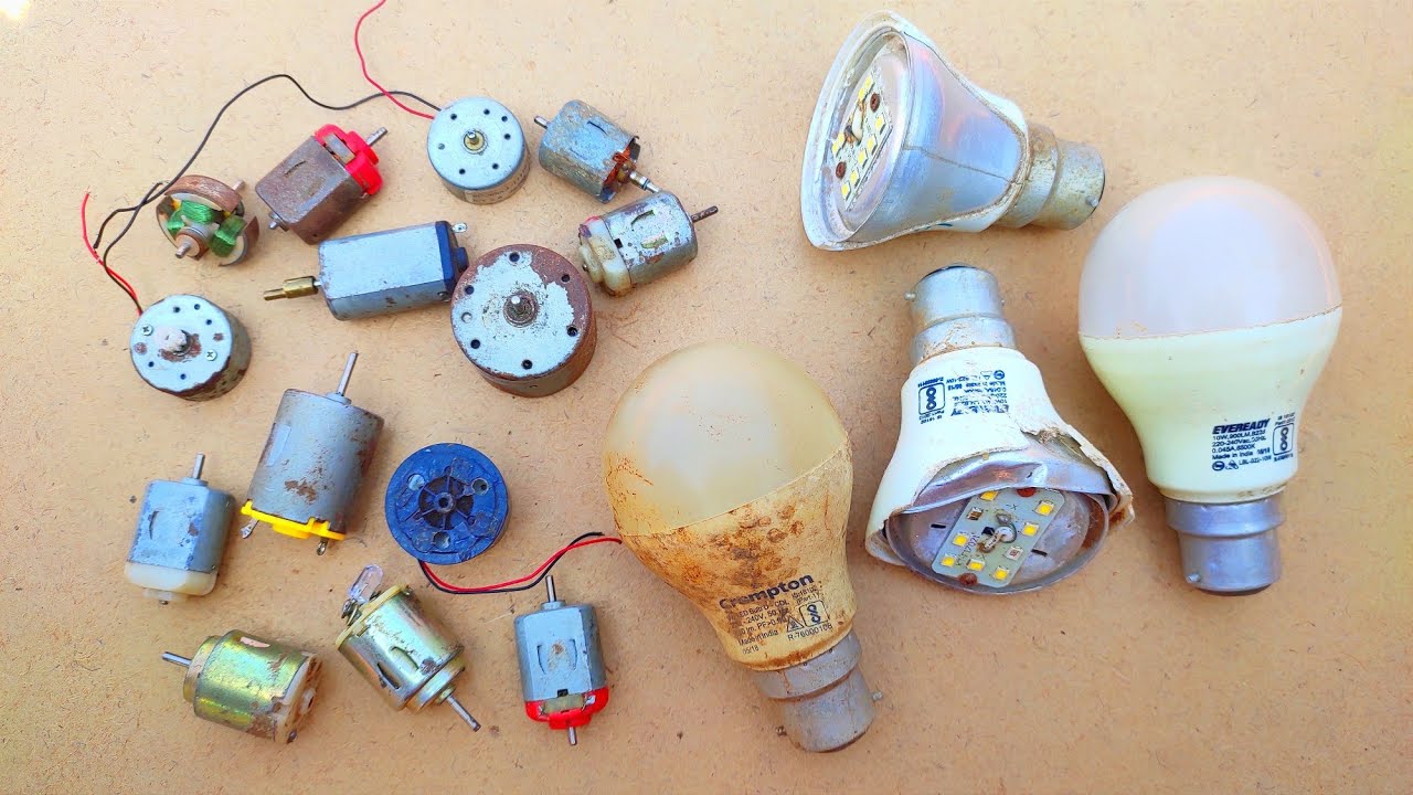 Awesome uses of Old LED light bulbs and old DC Motors | Mobile charger ...