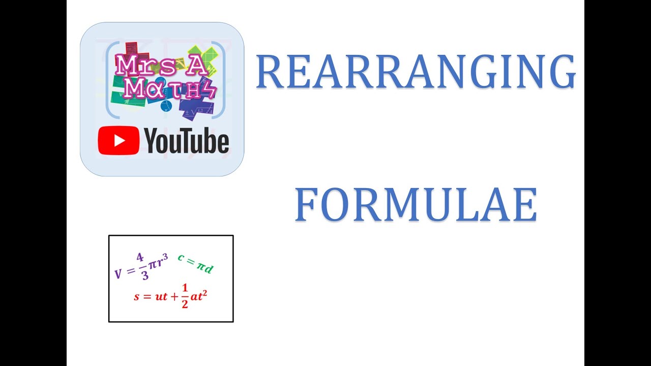 Rearranging Formulae - YouTube