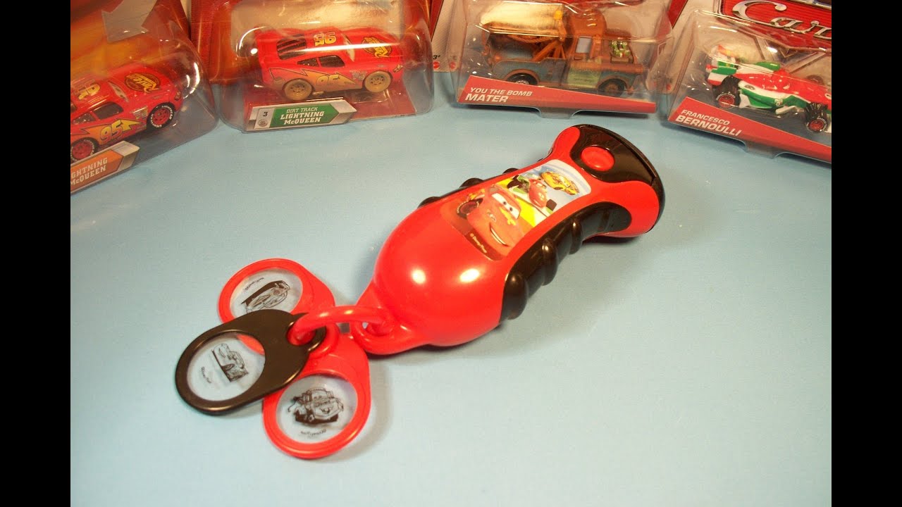 DISNEY PIXAR CARS PROJECTOR LIGHT TOY REVIEW w/ LIGHTNING MCQUEEN and ...