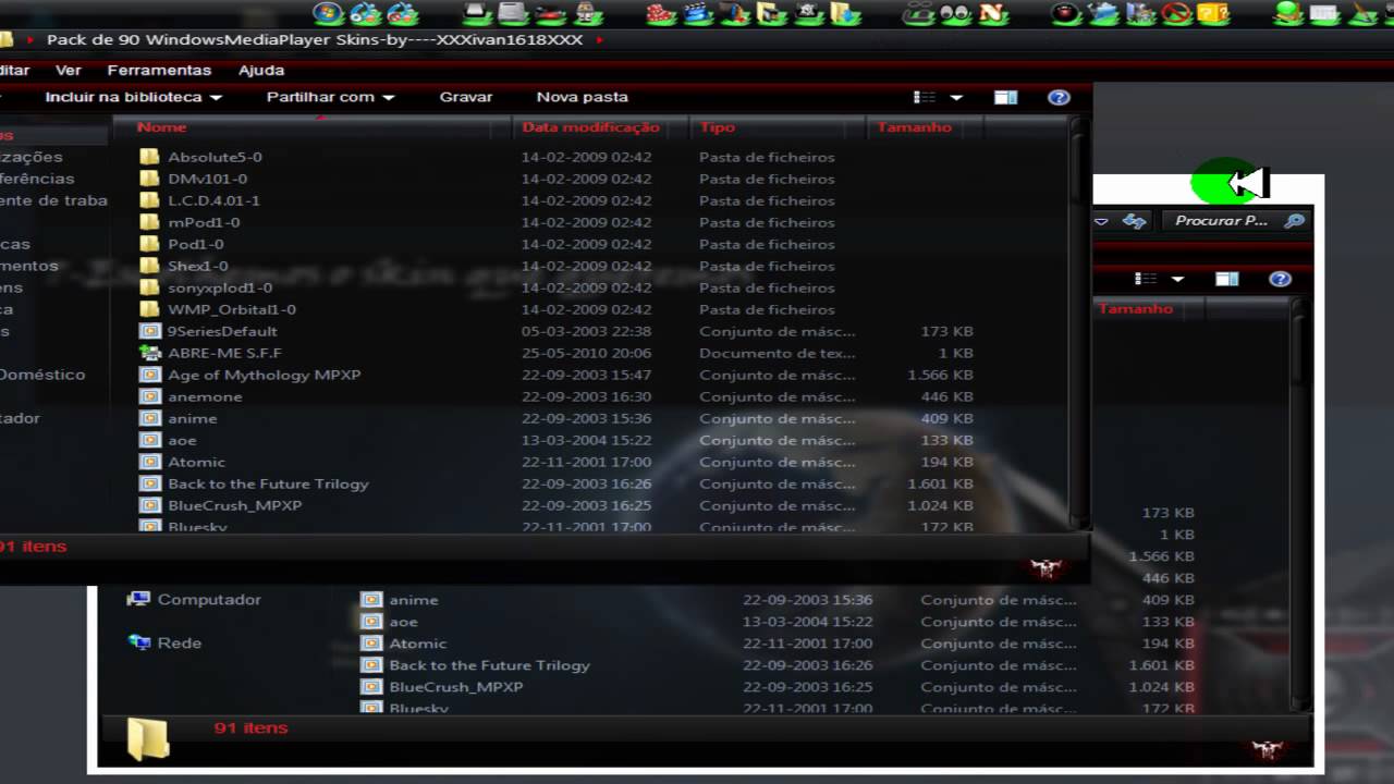 Como mudar os skins do WMPlayer + DOWNLOAD de um pack de +90 skins para ...