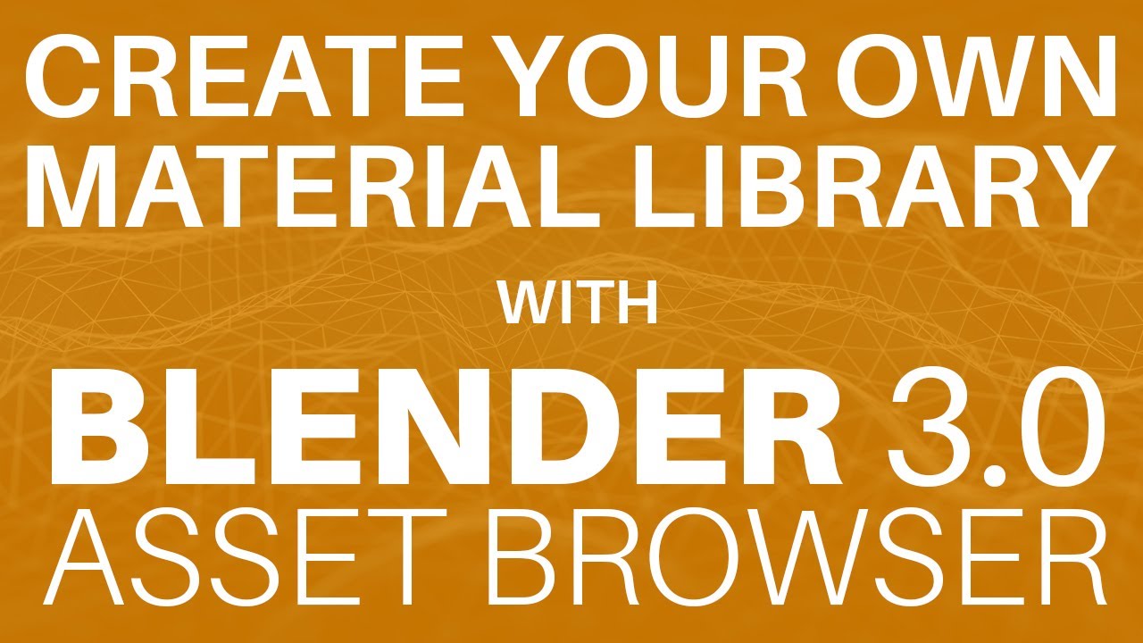 Create your own Material Library with Asset Browser in Blender 3.0 ...