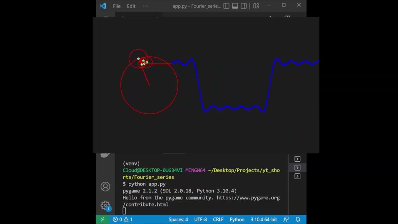 Fourier Transform demonstration with Python and pygame - YouTube