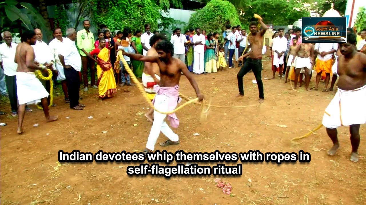 Indian devotees whip themselves with ropes in self-flagellation ritual ...