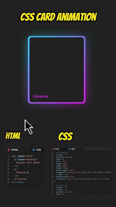 Cool Css Card Effect Html Css Code Youtube