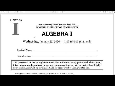 January 2020 Algebra 1 Regents Review (#1-24) - YouTube