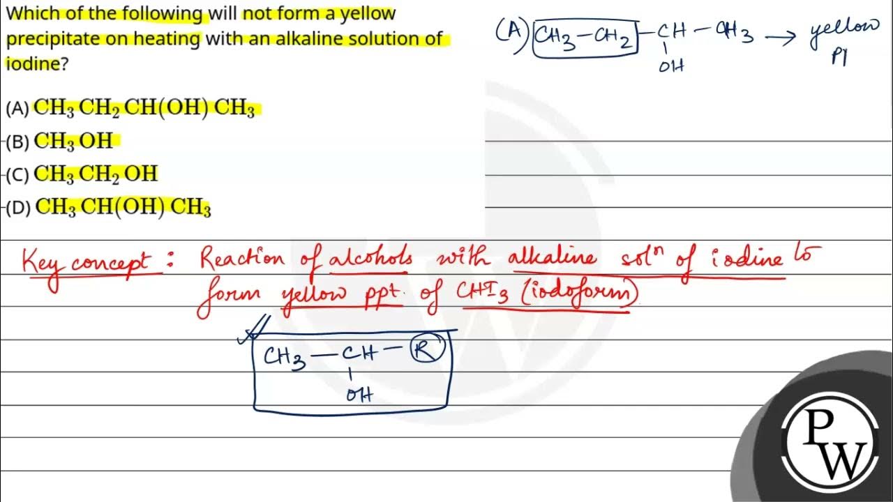 Which of the following will not form a yellow precipitate on heating with an alkaline solution o ...
