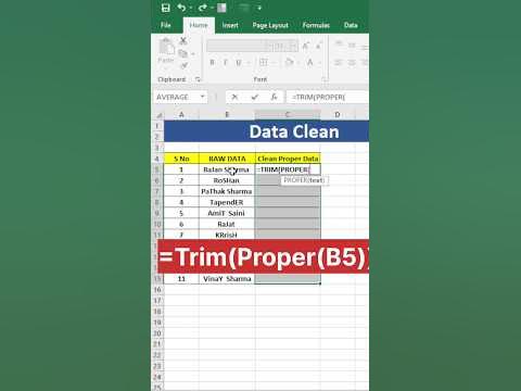 Data Clean Using of Trim with Proper Function in Excel |Remove extra space using trim formula # ...