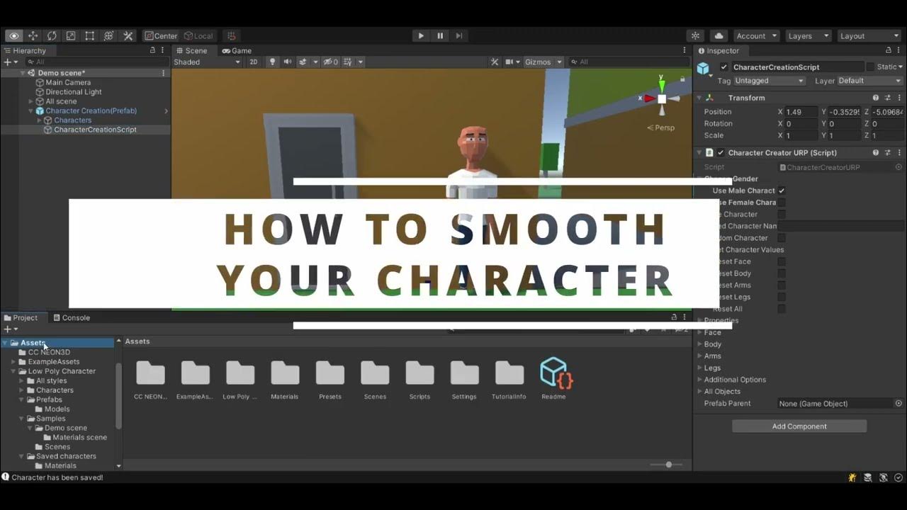 Character Creator Neon3D - How To Smooth Your Character In Unity - Quick Tutorial - YouTube