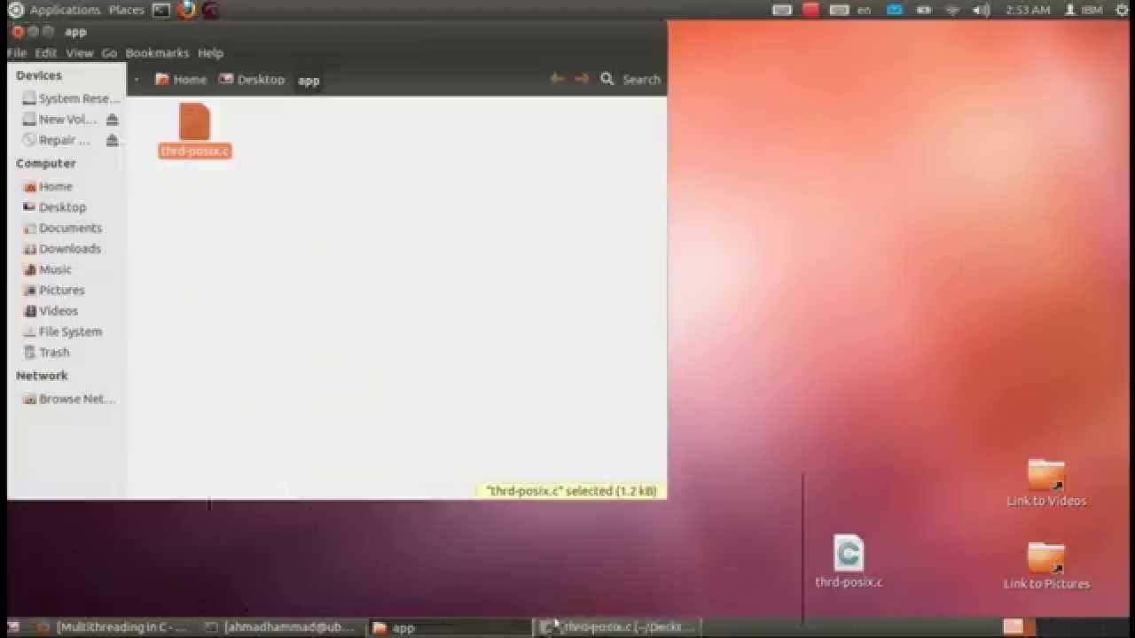 Multithreading Using Posix In C Language And Ubuntu Youtube