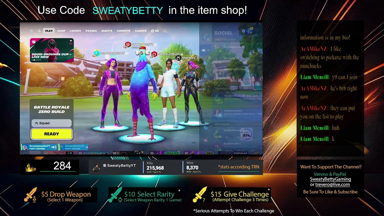 Fortnite Zero Build With Subs Stream 99 VBUCKS GIVEAWAY NOW COME JOIN ...