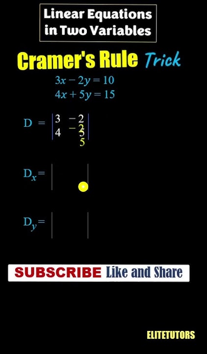 Cramers Rule trick | Linear Equation in two variable | Formula | Tricks ...