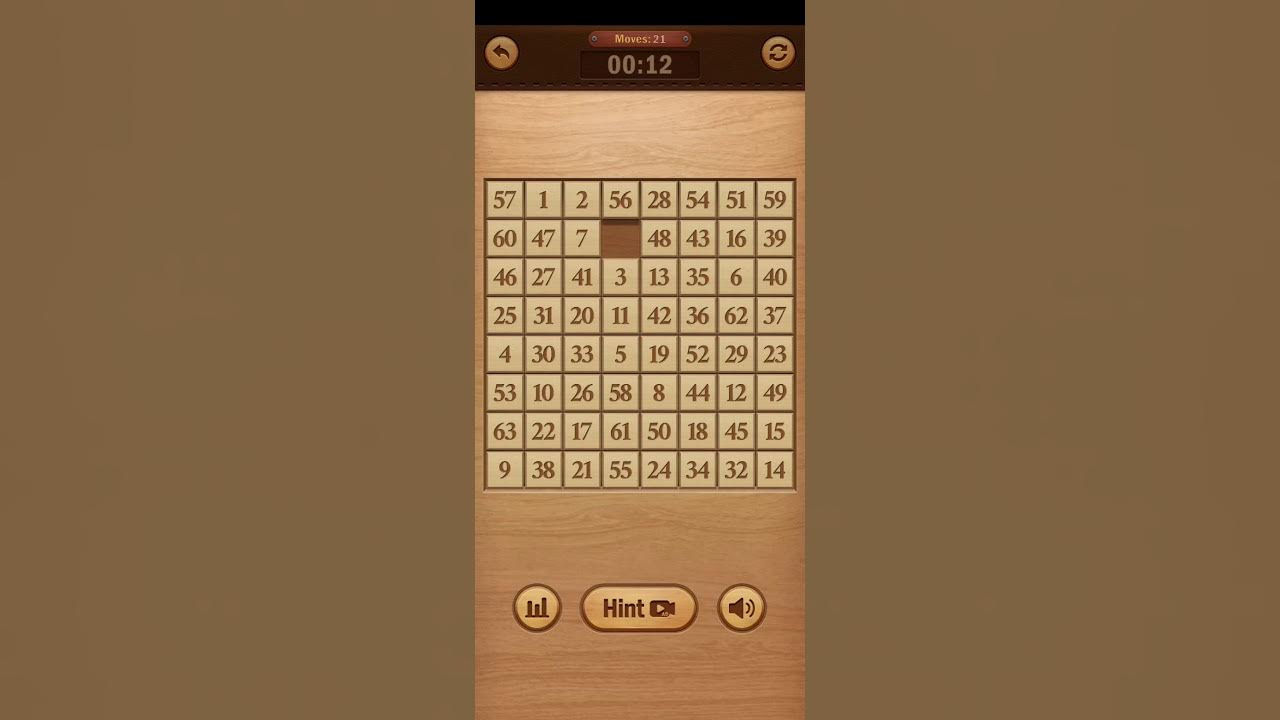 Solving 8x8 number slide puzzle - YouTube