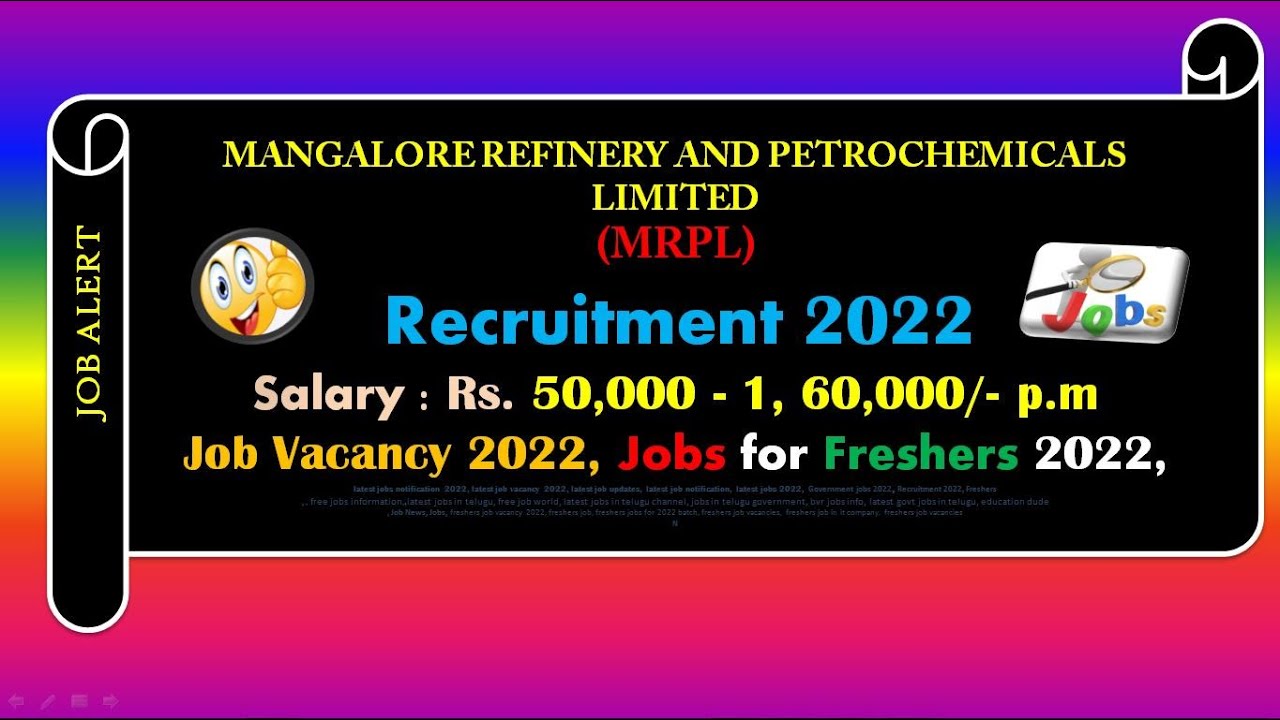 😍 Job vacancy 2022 : MRPL Recruitment 2022|Freshers|Job News|Jobs|Job ...