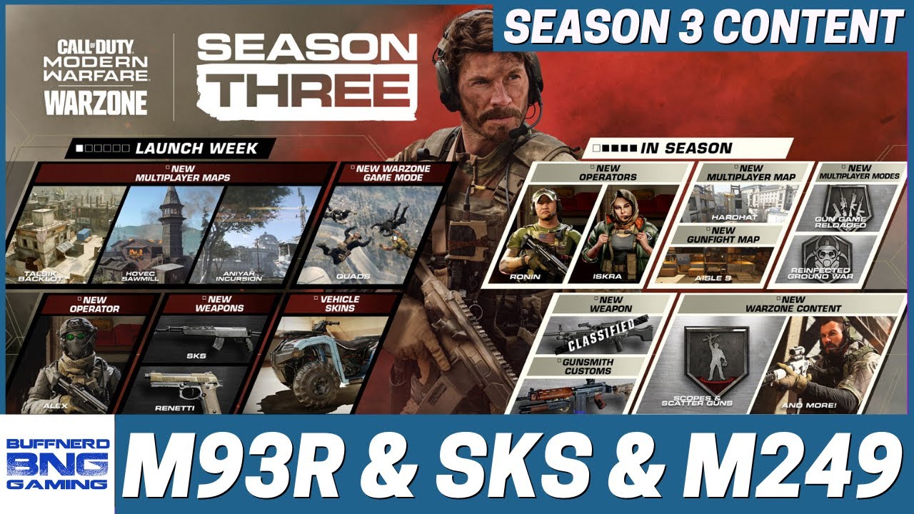 Season 3 New Maps, Operators, M93R, SKS, M249 SAW - Call Of Duty Modern ...