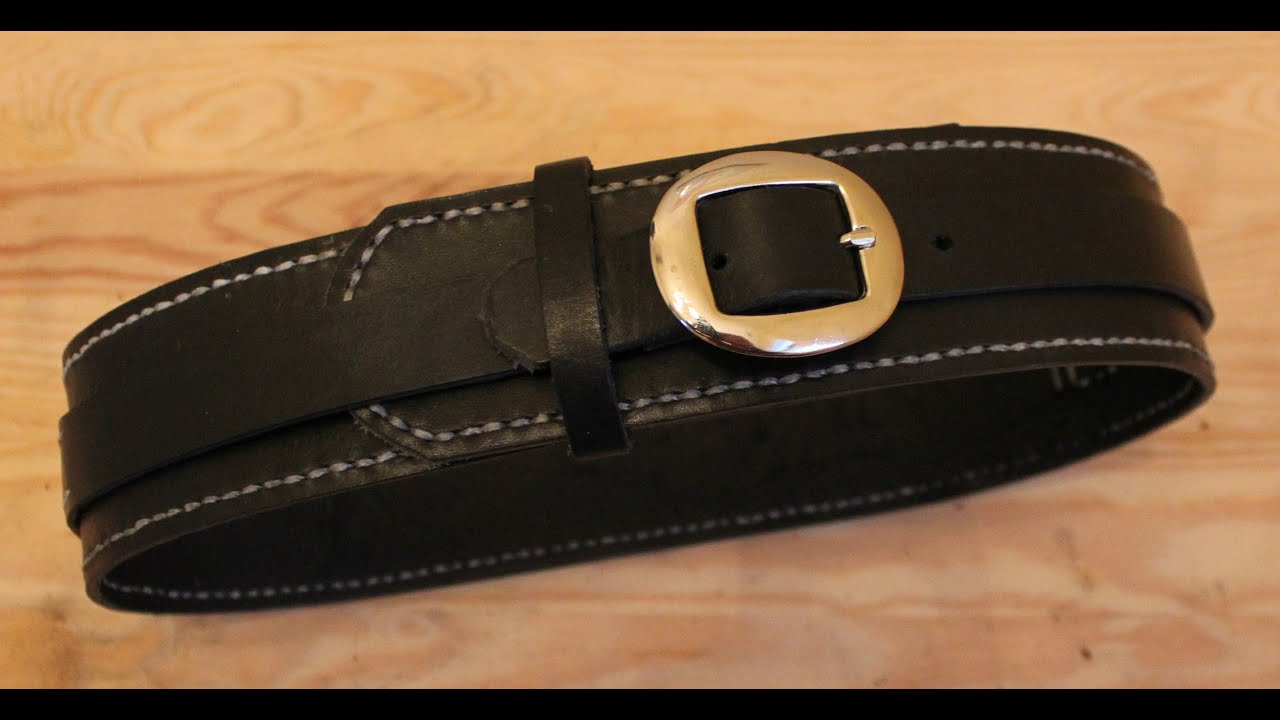 How to make a leather ladies waist cinching belt - YouTube
