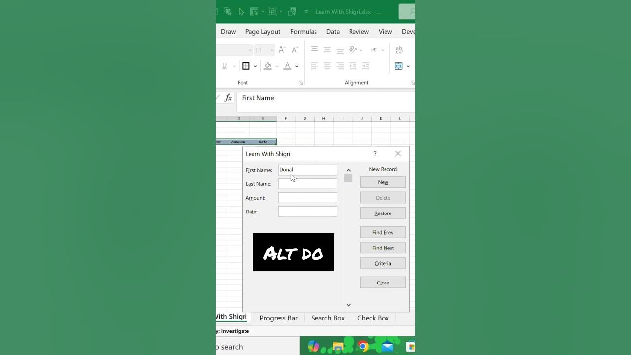 Data entry form in Ms Excel #exceltech #microsoftexcel #exceltips #newexcel #microsoftoffice ...