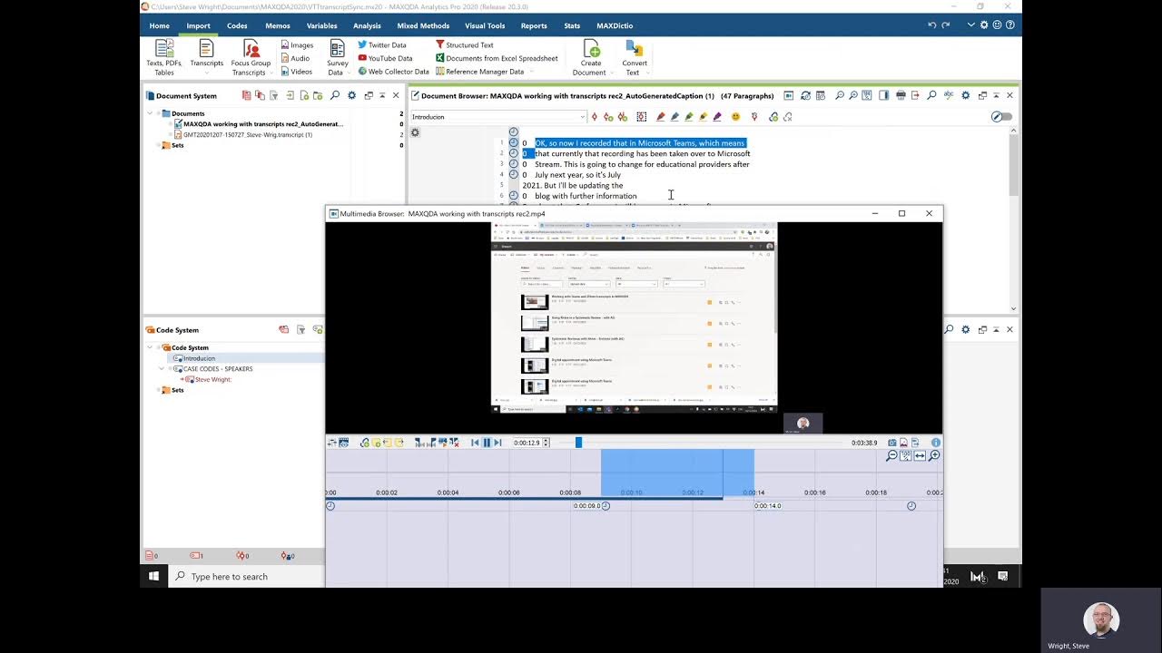 Working with Teams and Zoom transcripts in MAXQDA pt 3: Importing into ...