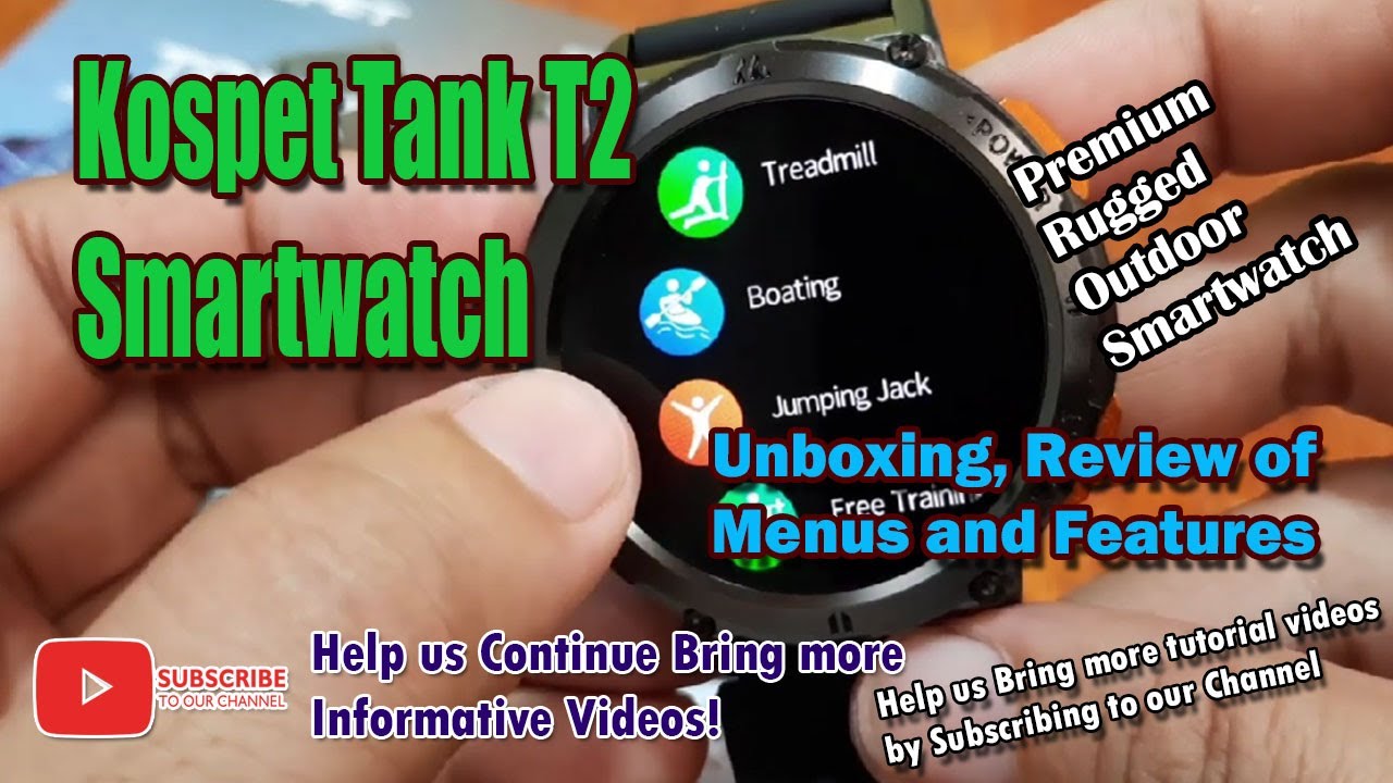 Kospet Tank T2 Smartwatch -Unboxing, Review of Menus and Features ...