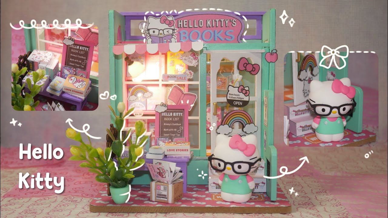 DIY Miniature Hello Kitty Bookstore ⋆𐙚₊˚⊹ ᡣ𐭩 - YouTube